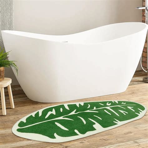 Amazon Haocoo Bathroom Runner Rug X Green Leaf Long