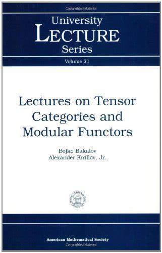 lectures on tensor categories and modular functors bakalov bojko kirillov alexander