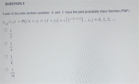 solved a pair of discrete random variables x and y have the