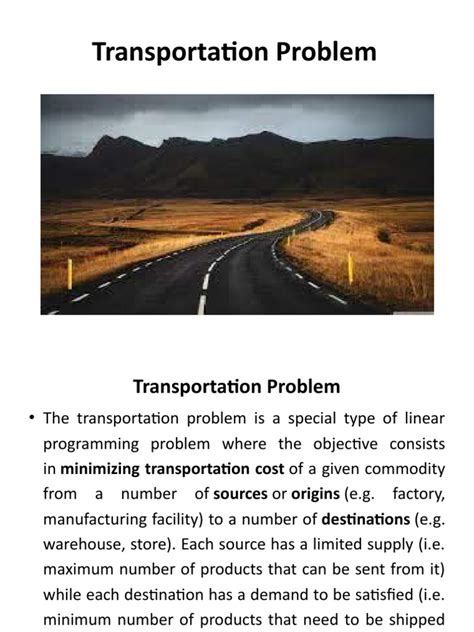 transportation problem pdf