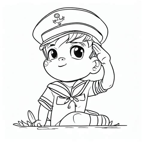 Dibujos De Marinero Sonriente Para Colorear Para Colorear Pintar E
