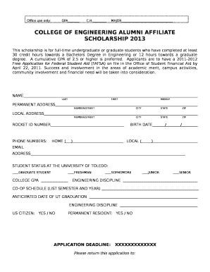 Fillable Online Eng Utoledo Cover Letter And Application College Of