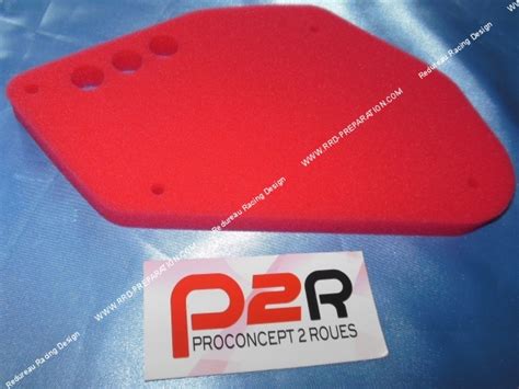 Mousse De Filtre Air Rouge Artein Pour Boite Air D Origine Derbi
