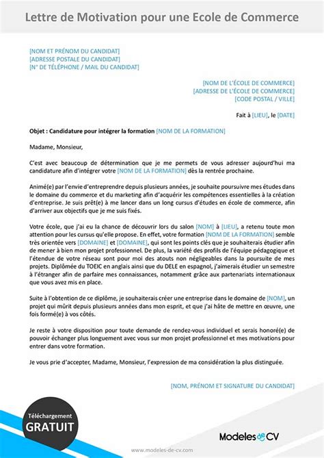 Lettre De Motivation Lettre De Motivation Pour Ecole D Ingenieur