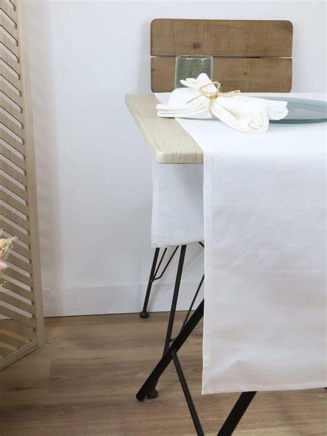 Chemin De Table Coton Lin METIS Blanc Kiabi 25 20