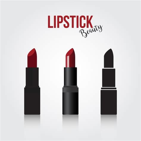 Conjunto de silueta de lápiz labial Vector Premium