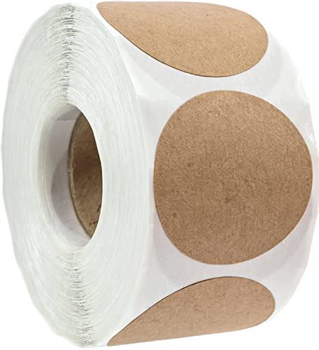 Lot De 500 Autocollants Ronds Vierges En Papier Kraft Marron Naturel De