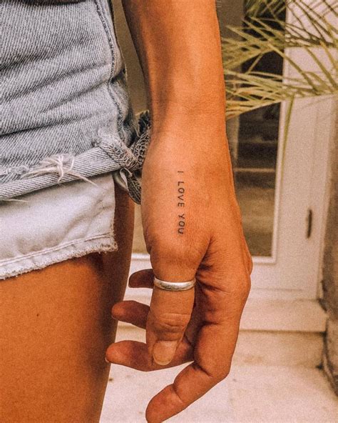 I Love You Lettering Tattoo On The Hand