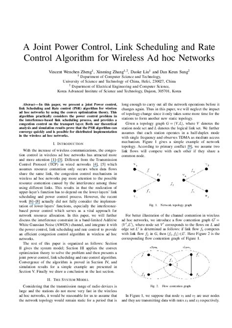 pdf a joint power control link scheduling and rate control algorithm for wireless ad hoc