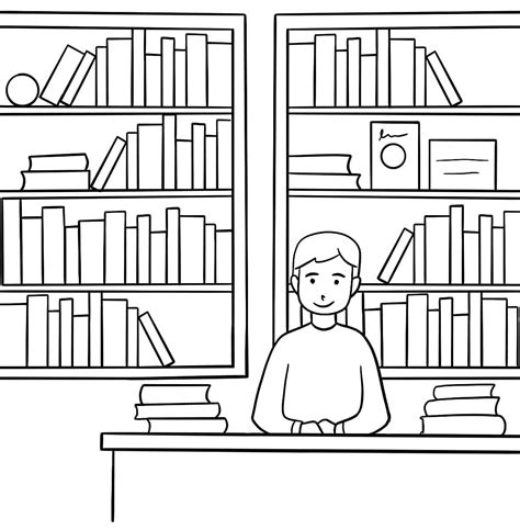 Coloriage Dessin de Bibliothèque télécharger et imprimer gratuit sur