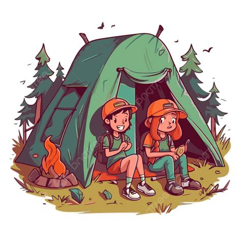 Hình ảnh Clipart Cắm Trại Phim Hoạt Hình Minh Họa Về Trẻ Em Cắm Trại