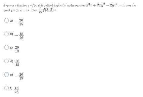 solved suppose a function z f x y is defined implicitly by