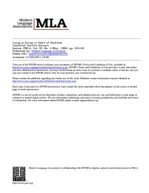 Fillable Online Lying As Dying In Heart Of Darkness Fax Email Print