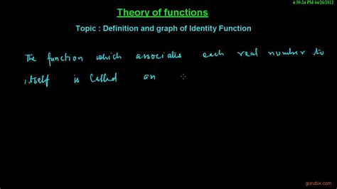 definition and graph of identity function theory of functions math lessons youtube