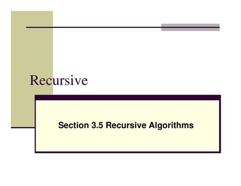 recursive algorithms lecture slides engr 213 docsity