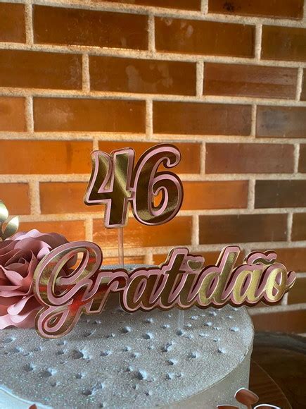 Topo de Bolo Gratidão Loja Papelô Elo7 Produtos Especiais