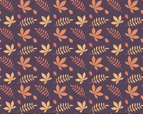 Premium Vector Seamless Pattern With Autumn Leaves