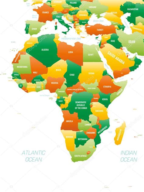África mapa político detallado del continente africano con nombres de