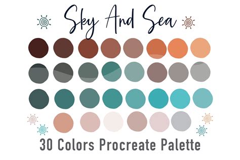 Procreate Color Palette Sky And Sea Graphic By Chubby Design Creative
