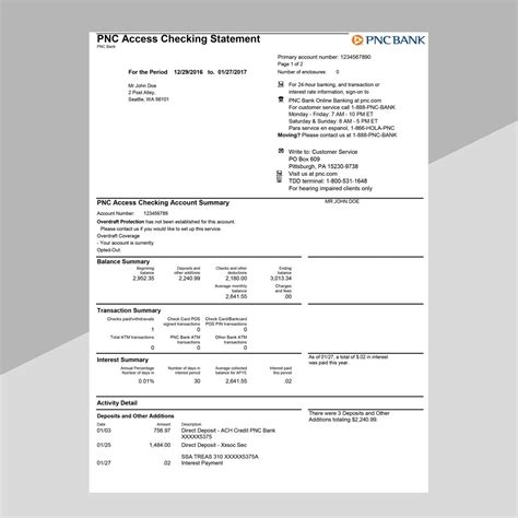 Pnc Bank Statement Template Ozoud