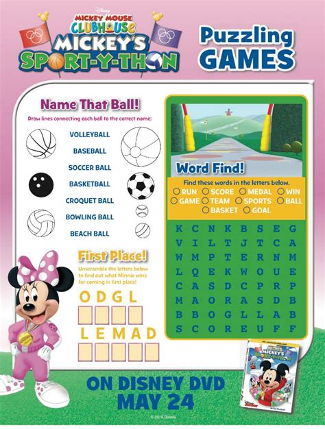 Mickey Mouse Clubhouse Printable Puzzle Page Disney Puzzles Disney