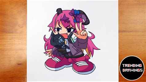 Cómo dibujar el personaje FNF MOD Mano Aloe Easy paso a paso