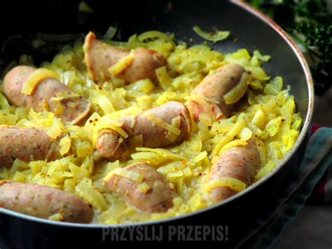 Biała kiełbasa w cebuli z musztardą francuską przepis
