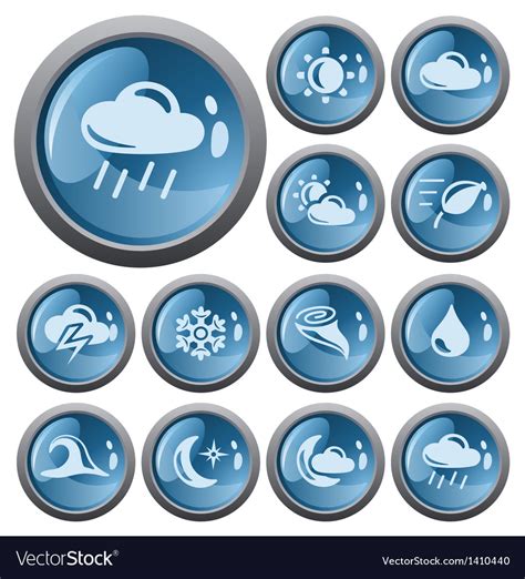 Weather Buttons Royalty Free Vector Image Vectorstock