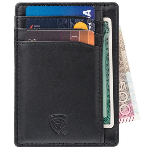 Skórzane etui na karty zbliżeniowe RFID do marynarki Czarny Koruma pl