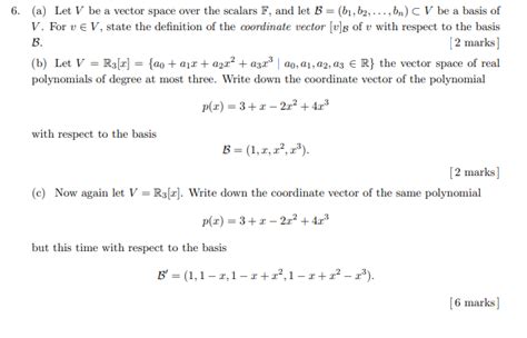 solved 6 a let v be a vector space over the scalars f