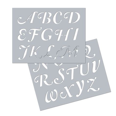 Plantilla letras Swash mayúsculas A4 Art Lab Paints