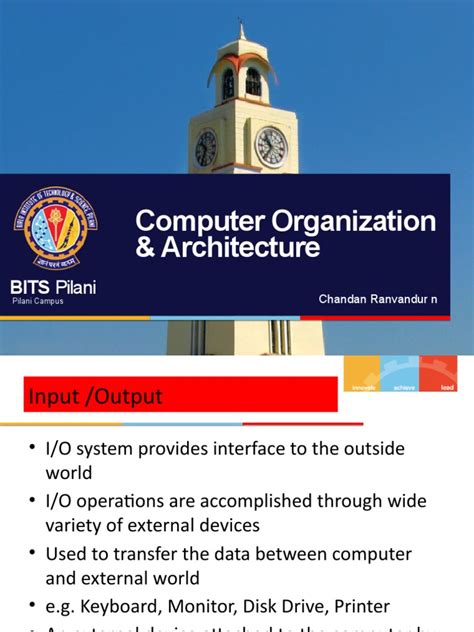 computer organization and architecture bits pilani pdf input output central processing unit