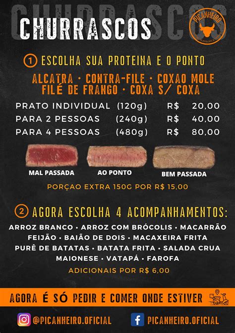 Menu At Picanheiro Steak Burguer Drinks Restaurant Manaus