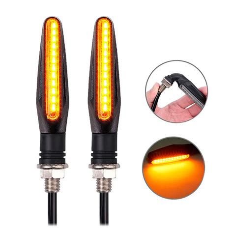 Kit 4 Pisca Palito Slim De Seta Led Sequencial Esportiva Para Moto