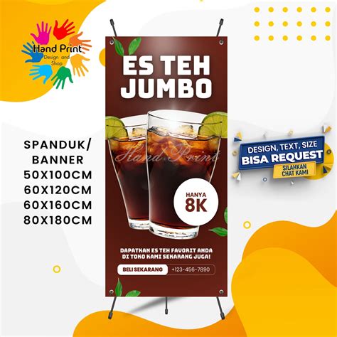 Jual Cetak Spanduk Banner Jualan Es Teh Jumbo Es Teh Manis Lemon Tea