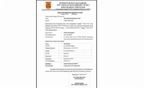 Pengertian Syarat Cara Mengurus Dan Contoh Surat Domisili