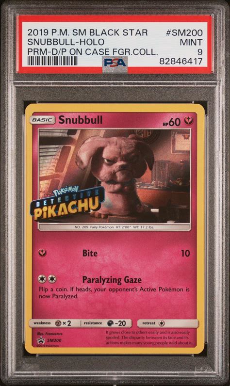 2019 Pokemon Sm Black Star Promo Sm200 Snubbull Holo Detective Pikachu