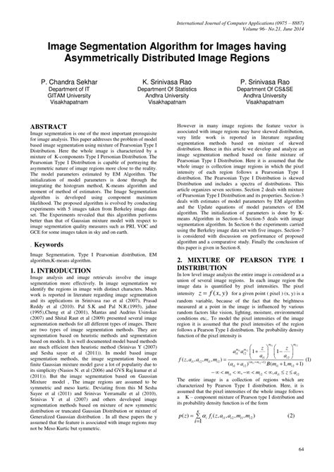 pdf image segmentation algorithm for images having asymmetrically distributed image regions