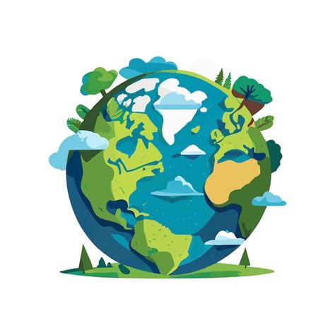 Premium Vector Vector Planet Earth Icon Flat Planet Earth Icon Flat