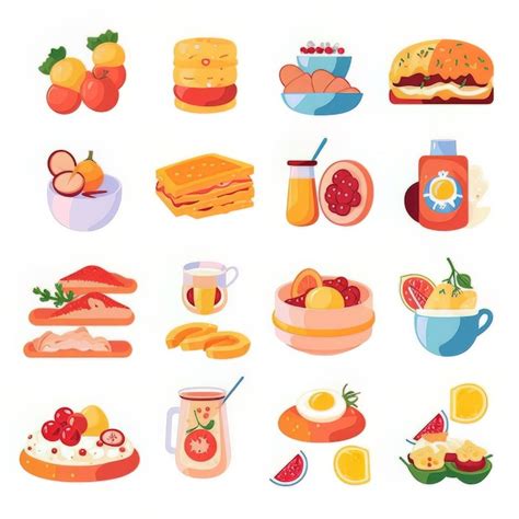 Ilustración de conjunto de alimentos saludables Foto Premium