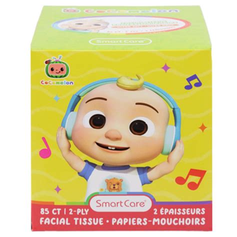 24 Bulk Facial Tissue 85ct Cocomelon 2ply White Boxed At