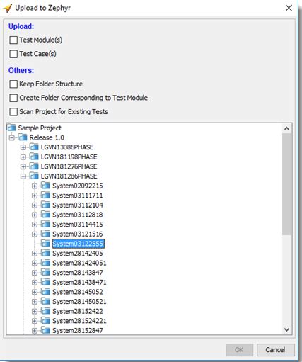 uploading testarchitect test modules test cases to zephyr