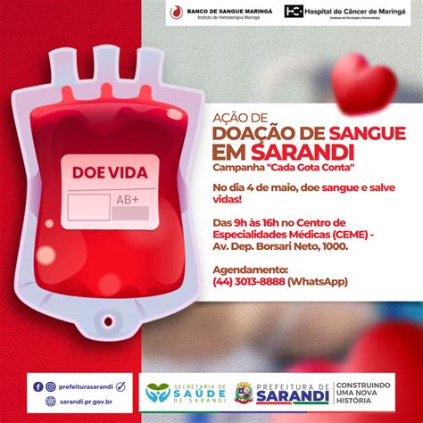 Campanha Cada Gota Conta Doação de Sangue em Sarandi