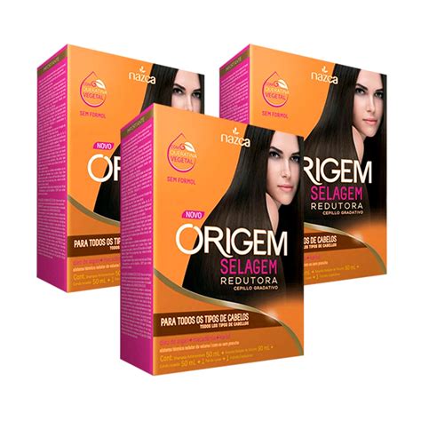Kit 3 Selagem Redutora Origem Todos Os Tipos De Cabelo Shopee Brasil