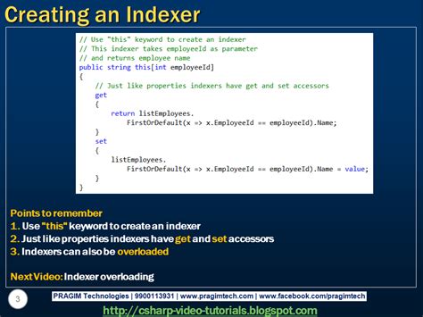 sql server and c video tutorial part 65 indexers in c