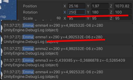 C How Do I Get A Game Object S Rotation Values That Is Displayed In