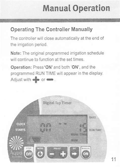 Aqua Systems Electronic Digital Tap Timer Instruction Manual Find Thingy