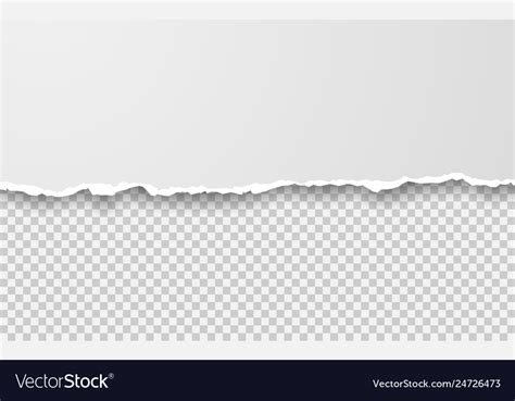 Horizontal Torn Paper Edge Ripped Squared Vector Image