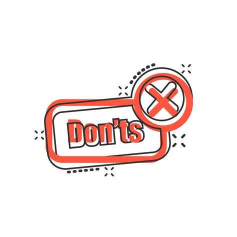 Don Ts Sign Icon In Comic Style Unlike Vector Cartoon Illustration No