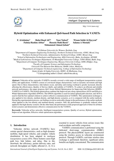 pdf hybrid optimization with enhanced qos based path selection in vanets
